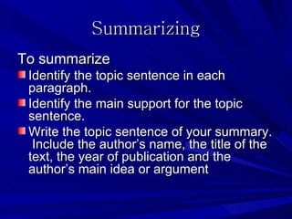 Quoting Paraphrasing And Summarizing | PPT