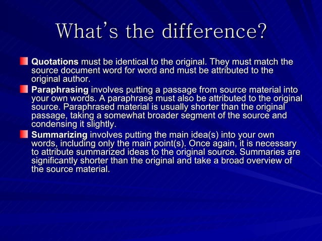 Quoting, Paraphrasing And Summarizing | PPT | Resume Writing and Advice | Job Search