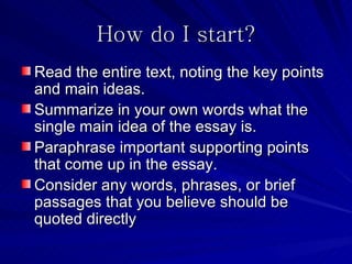 Quoting, Paraphrasing And Summarizing | PPT | Resume Writing and Advice ...