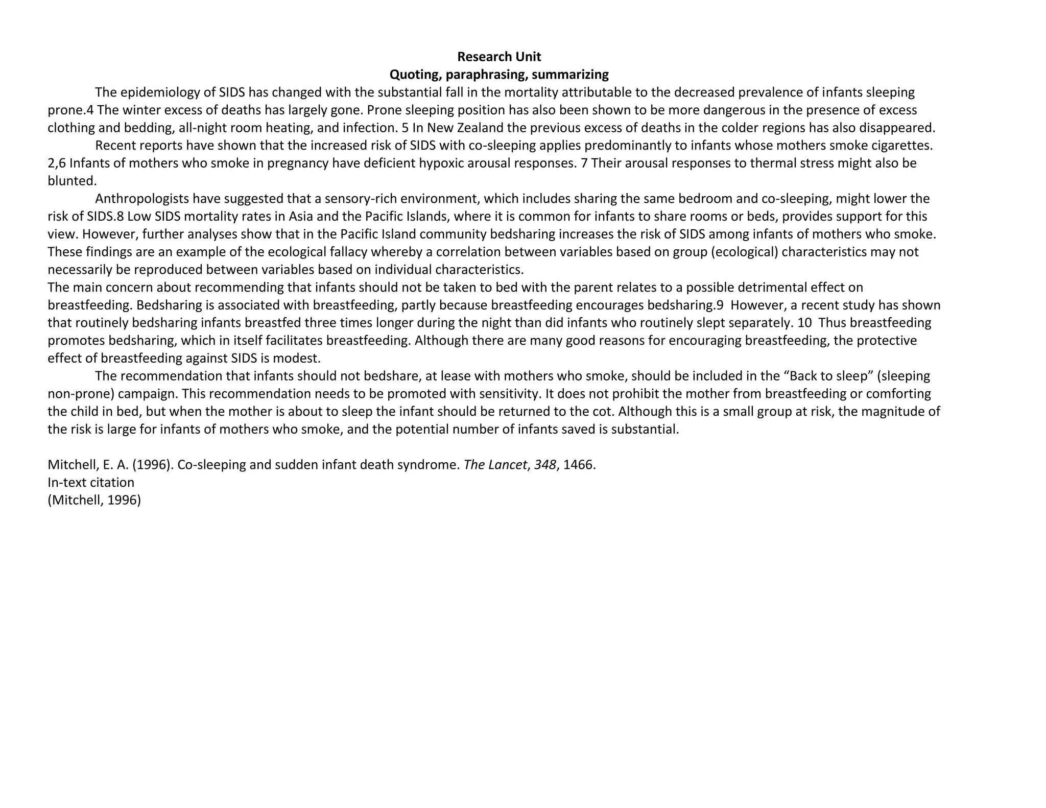 Quoting,paraphrasing and summarizing | DOCX