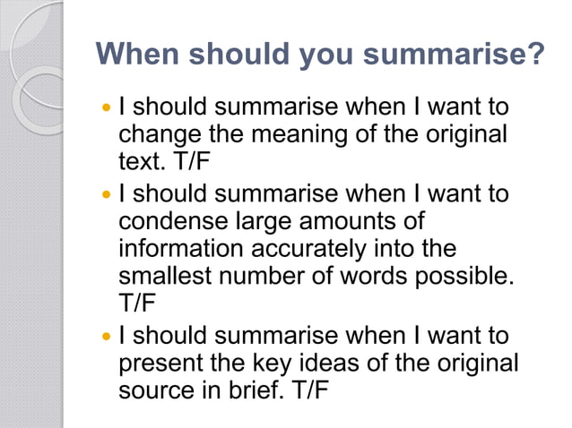 Quoting, paraphrasing and summarizing to avoid plagiarism | PPT