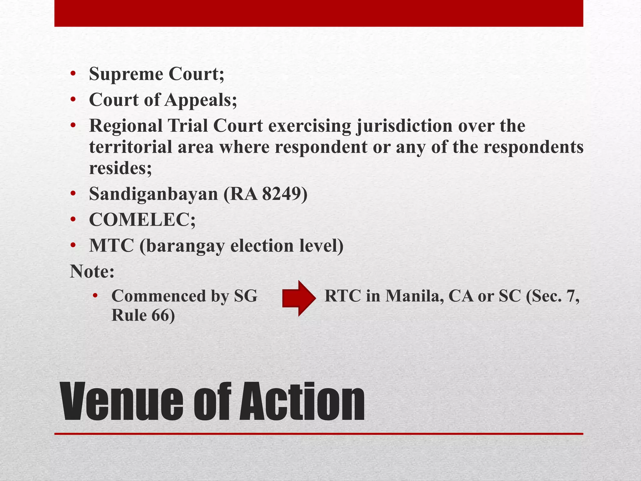 Quo warranto, Rule 66 of the Philippines Rules of Court | PPTX