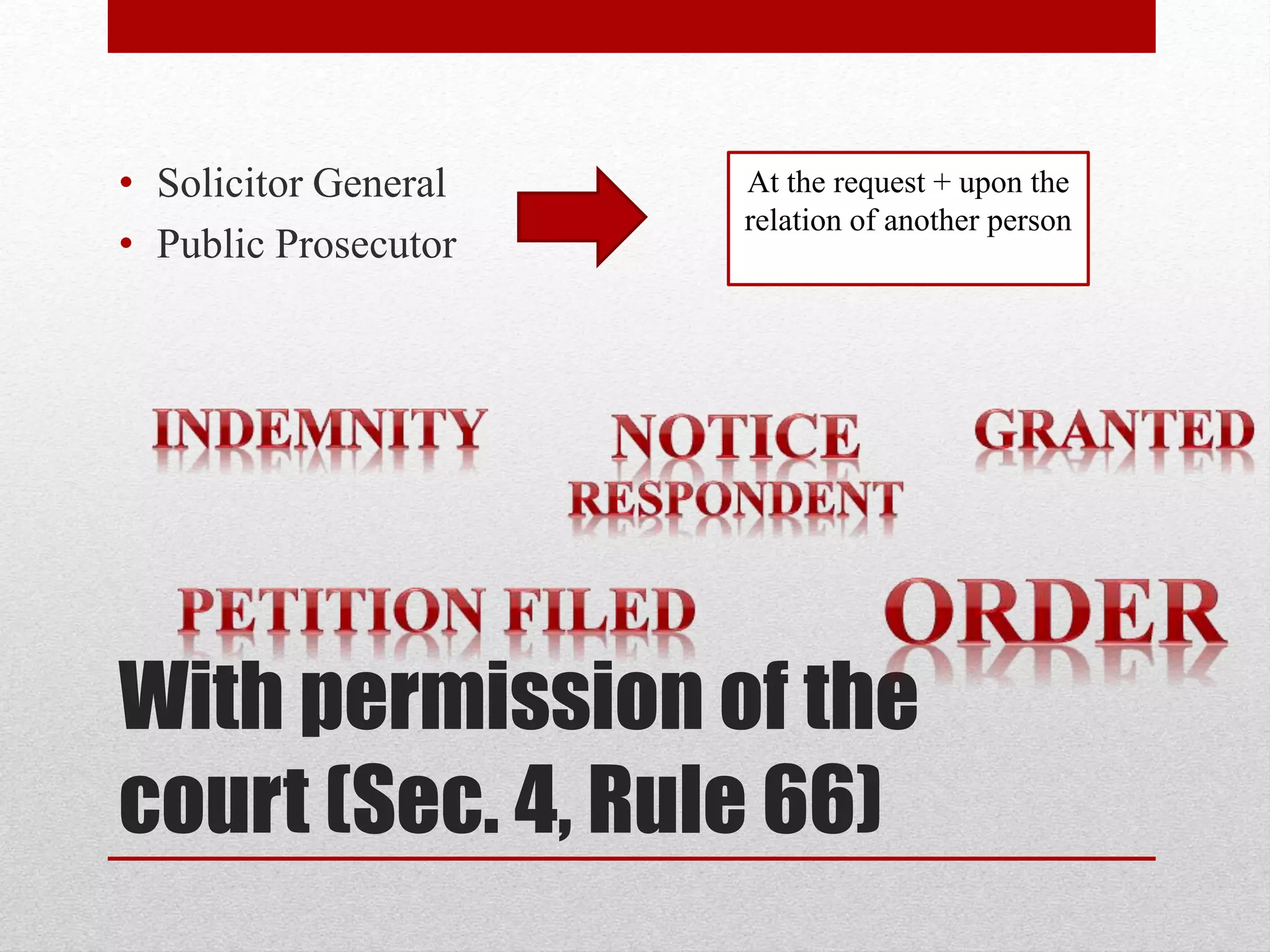 Quo warranto, Rule 66 of the Philippines Rules of Court | PPTX