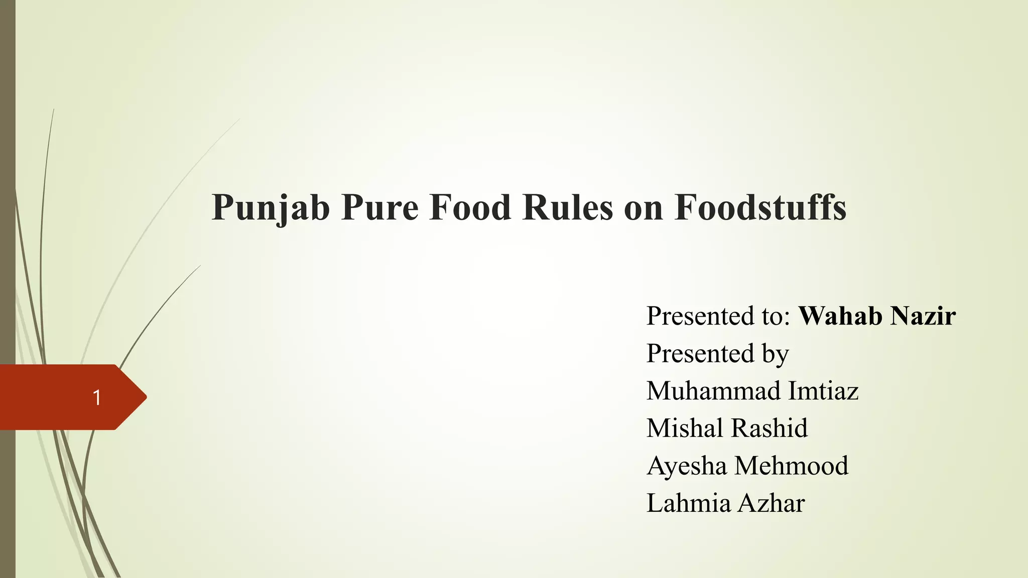 Punjab pure food rules | PPTX