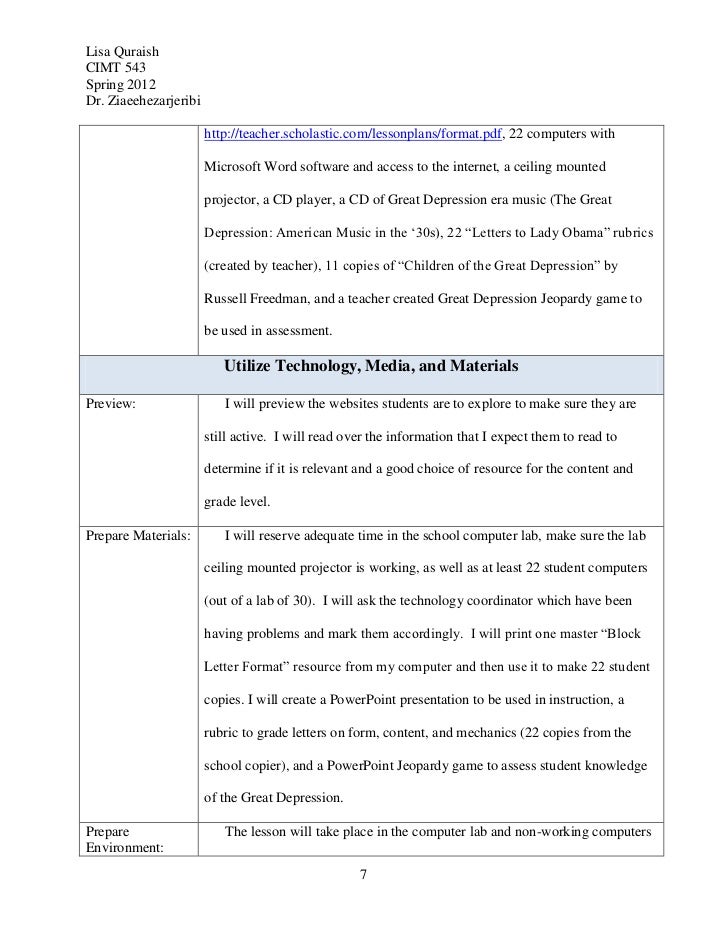 Integrated Lesson Plan Sample Pdf | PDF Template