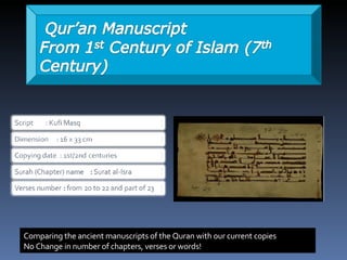 Quran: Compilation, Transmission & Preservation | PPT