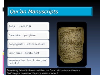 Quran: Compilation, Transmission & Preservation | PPT