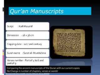 Quran: Compilation, Transmission & Preservation | PPT