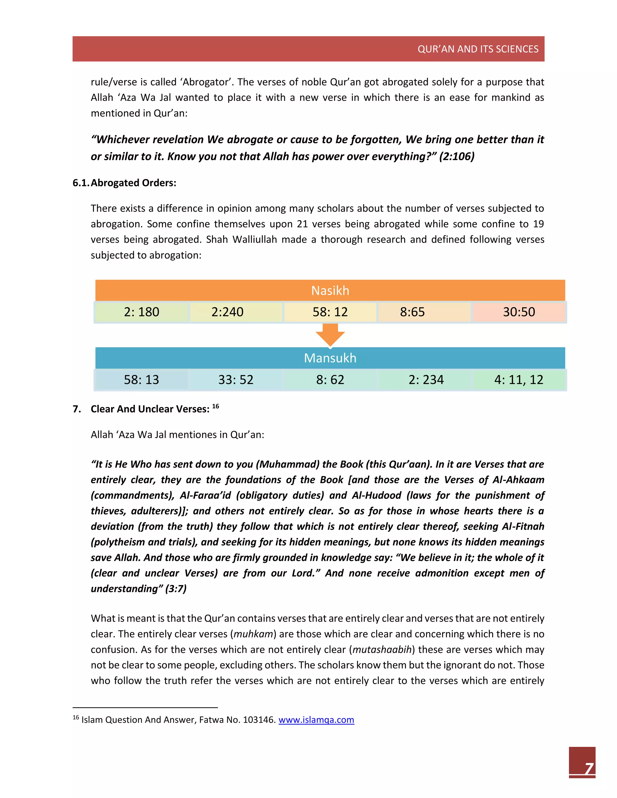 Quran and its sciences (docx.) | DOCX