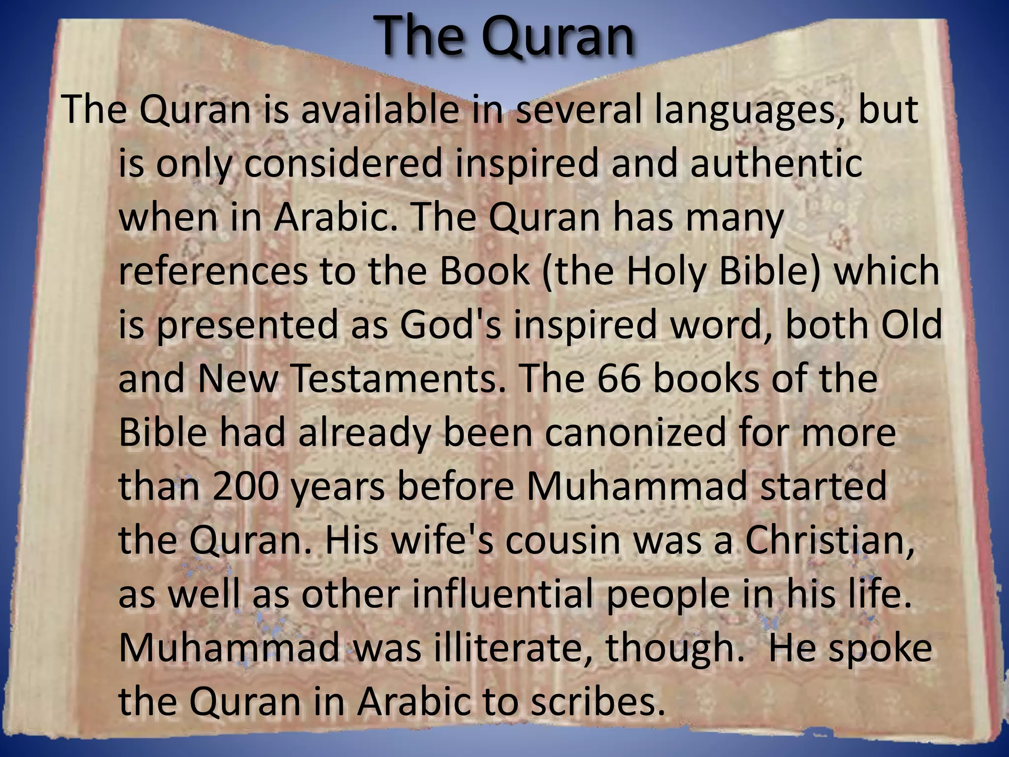 The Quran and the Holy Bible Compared - Lesson 01 | PPTX