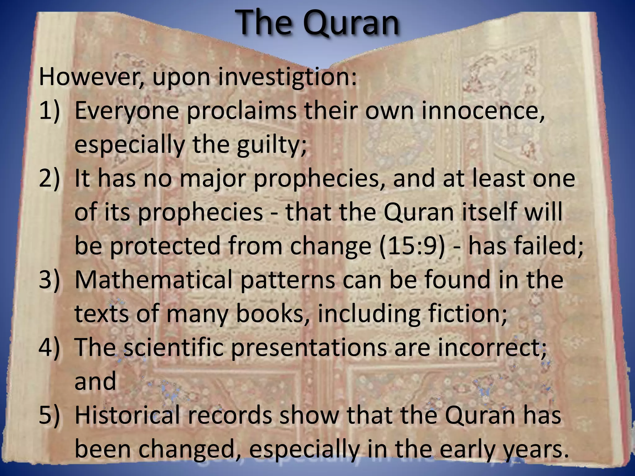 The Quran and the Holy Bible Compared - Lesson 01 | PPTX