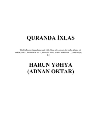 Quranda ixlas. azərbaycan | DOC