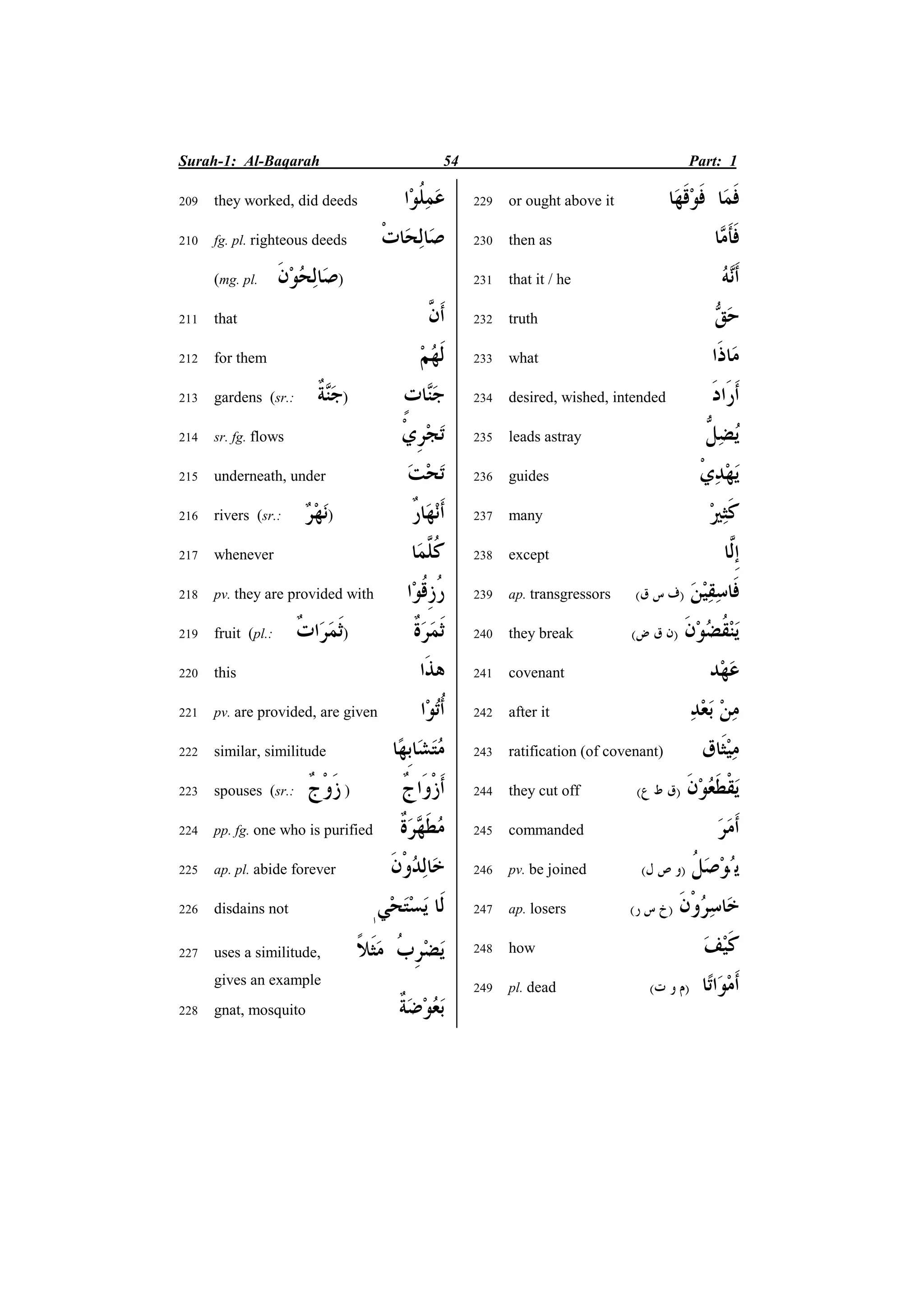 Quran Dictionary (Words and Meanings) | PDF