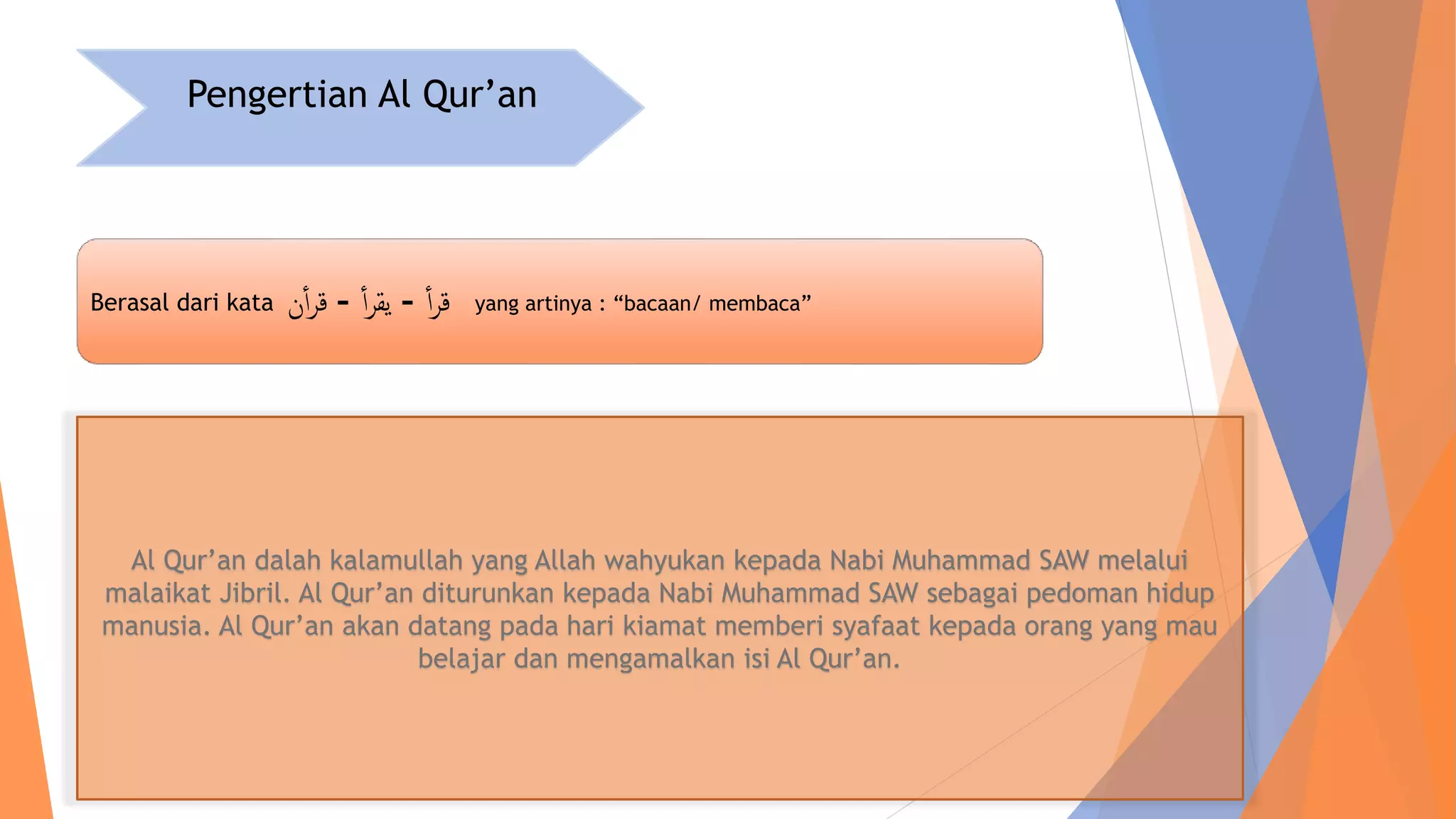 Qur’an hadist di mi kelas 1 semester gasal ppt | PPTX