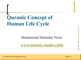Quranic concept of human life cycle | PDF
