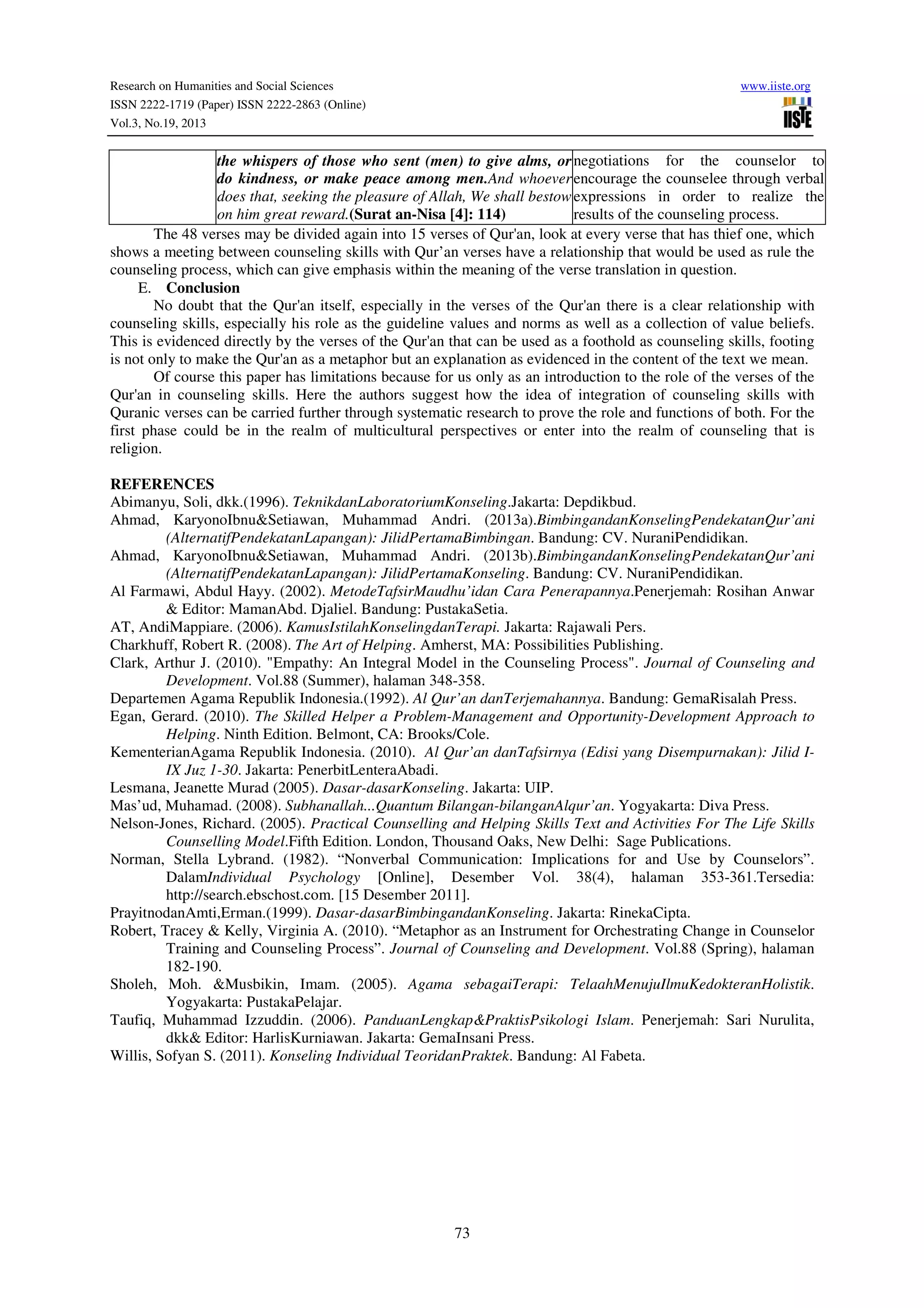 Quranic verses bring to counselling skills | PDF