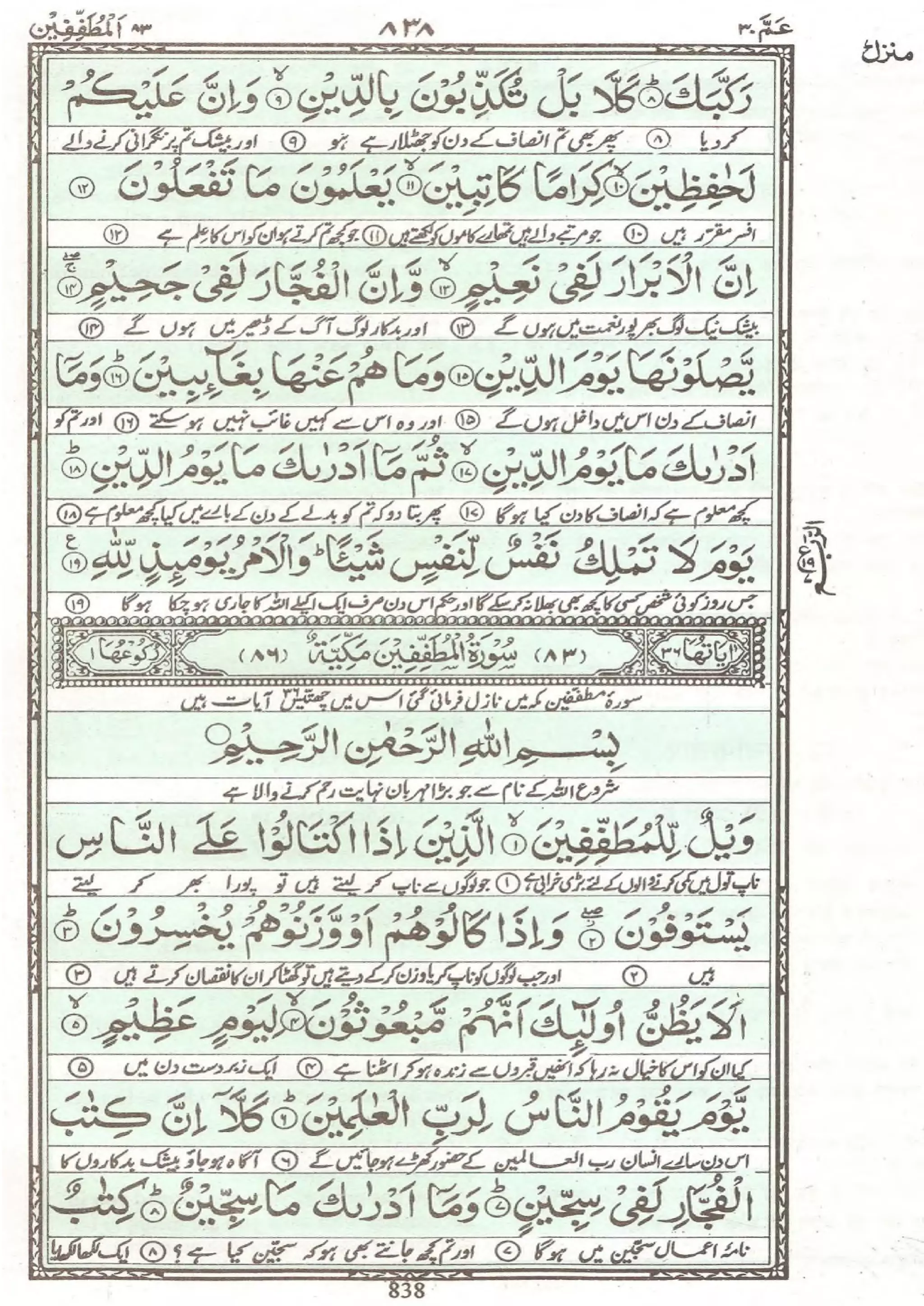 Quran Juz 30 عم Urdu, English & Hindi meaning | PDF