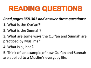 The Qur'an and Sunnah | PPT