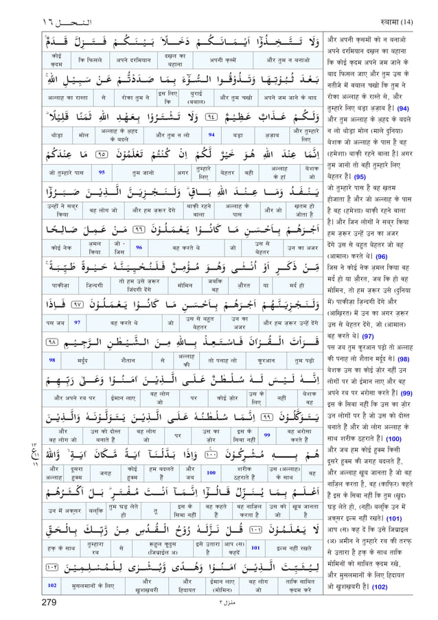 Quran Surah 16 ﴾النحل﴿ An-Nahl (अन-नह्ल) Hindi Translation (हिंदी ...