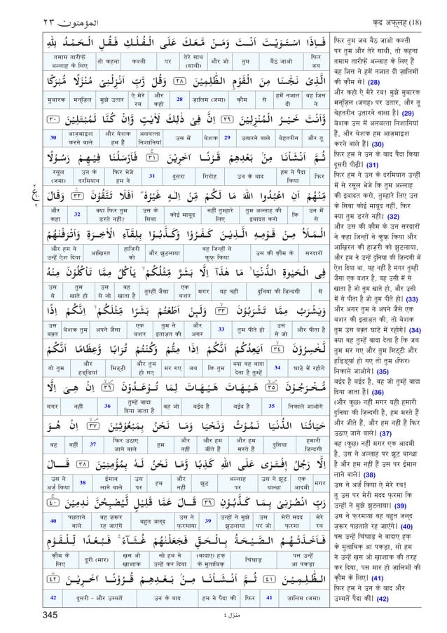 Quran Surah 23 ﴾المؤمنون﴿ Al-Mu'minoon (अल-मोमिनून) Hindi Translation ...