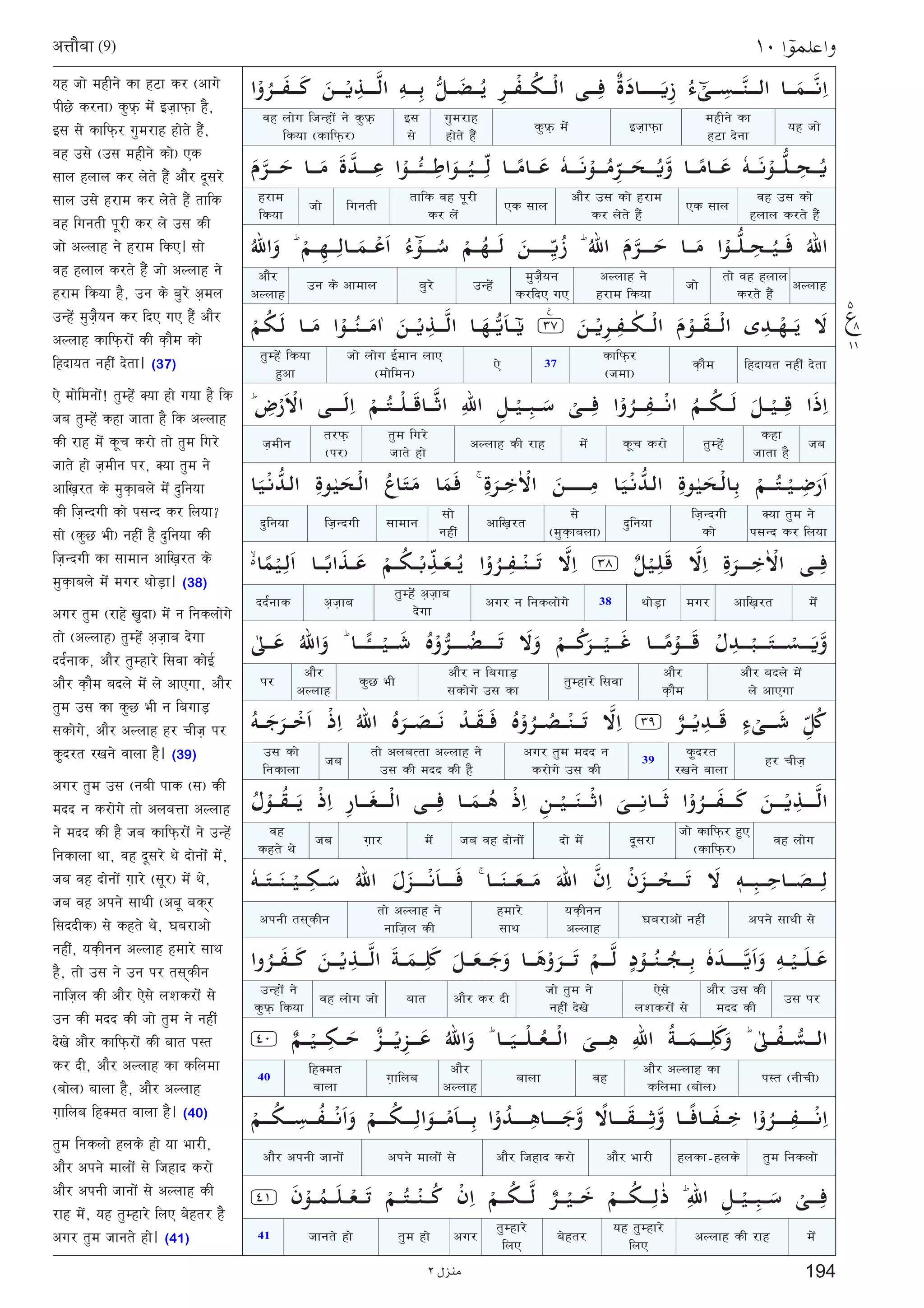 Quran Surah 9 ﴾التوبة﴿ At-Tawba (अत-तौबा) Hindi Translation (हिंदी ...