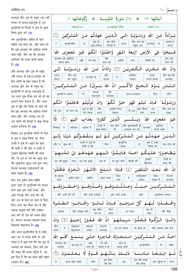 Quran Surah 9 ﴾التوبة﴿ At-Tawba (अत-तौबा) Hindi Translation (हिंदी ...