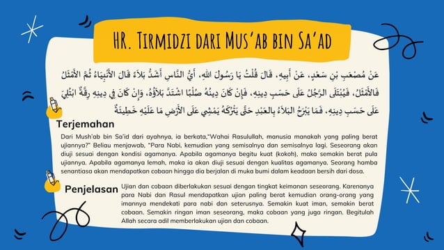 Quran Hadis tentang Sabar menghadapi ujian dan cobaan | PPTX