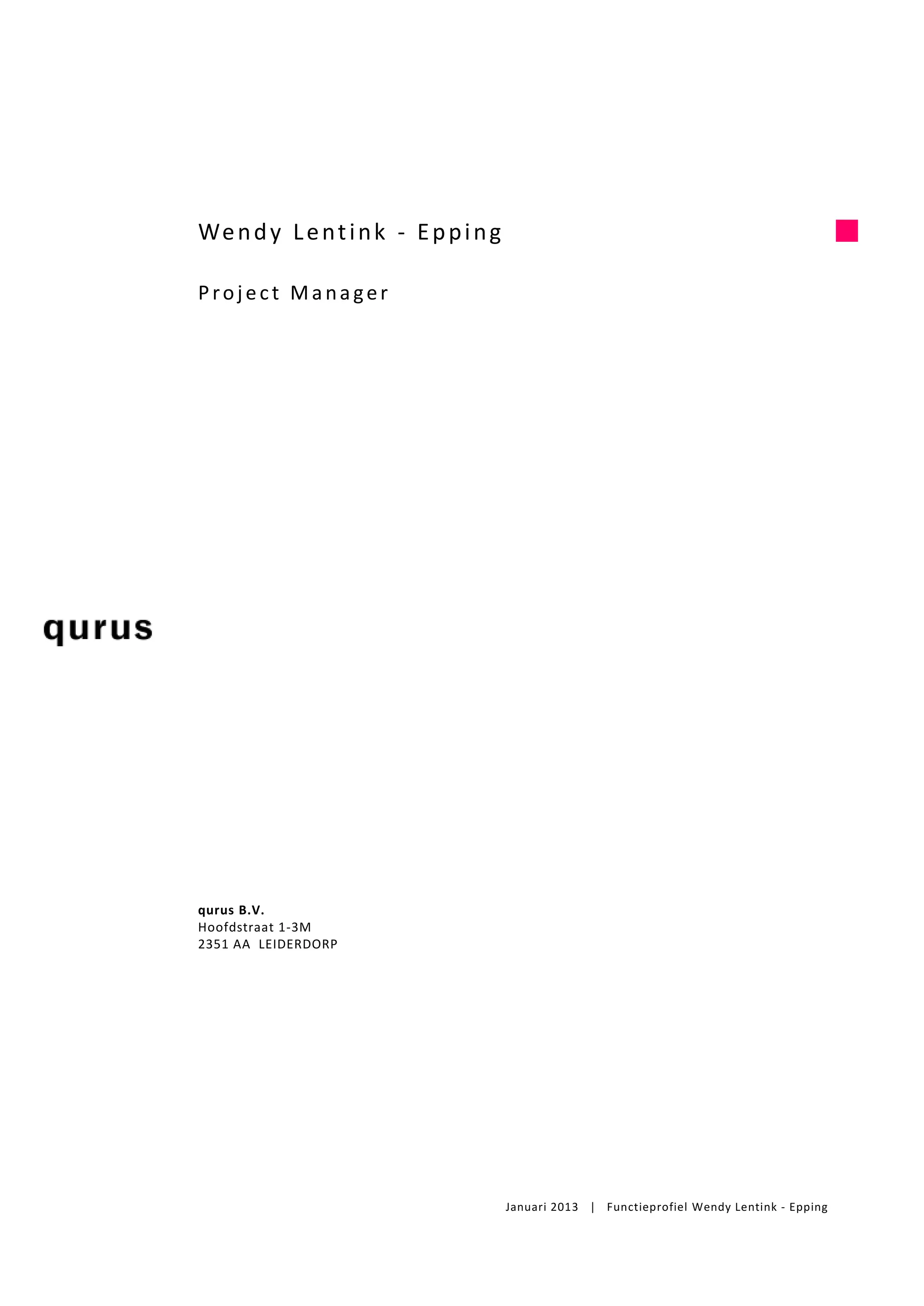 CV Wendy Lentink | DOCX | Business Administration | Business