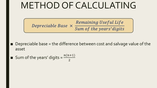 Qus 3205 sum of years digit depreciation method | PPTX