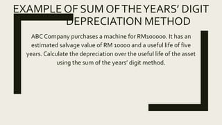 Qus 3205 sum of years digit depreciation method | PPTX