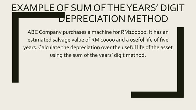 Qus 3205 sum of years digit depreciation method | PPTX