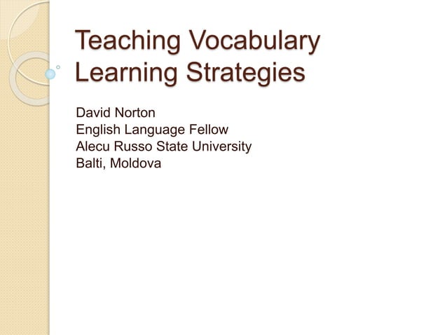 Teaching Vocabulary Learning Strategies | PPTX | Homework and Study ...