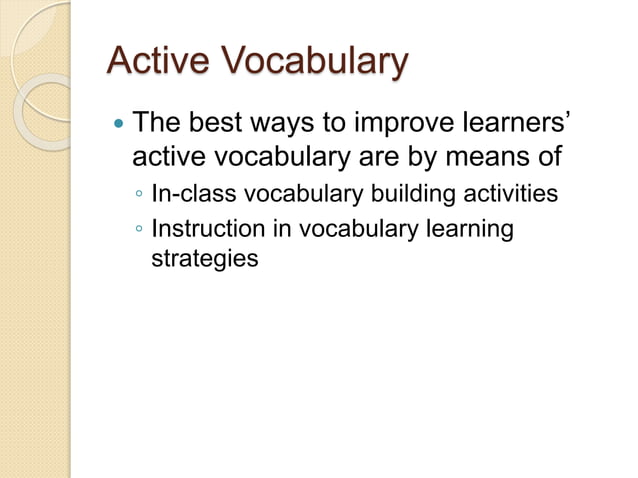 Teaching Vocabulary Learning Strategies | PPTX | Homework and Study ...