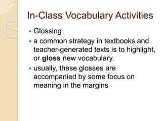 Teaching Vocabulary Learning Strategies | PPTX