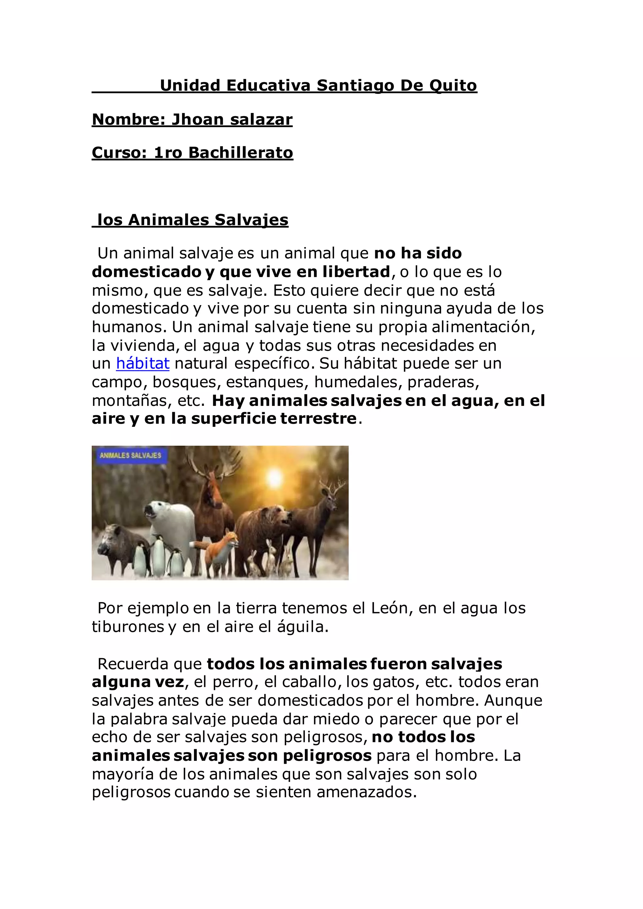 Los animales salvajes | PDF