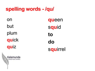 Y1 Qu spelling powerpoint tg 2012 | PPT