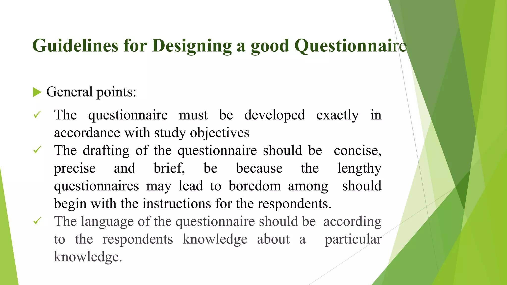 Designing Research Questionnaire & checklist | PPTX