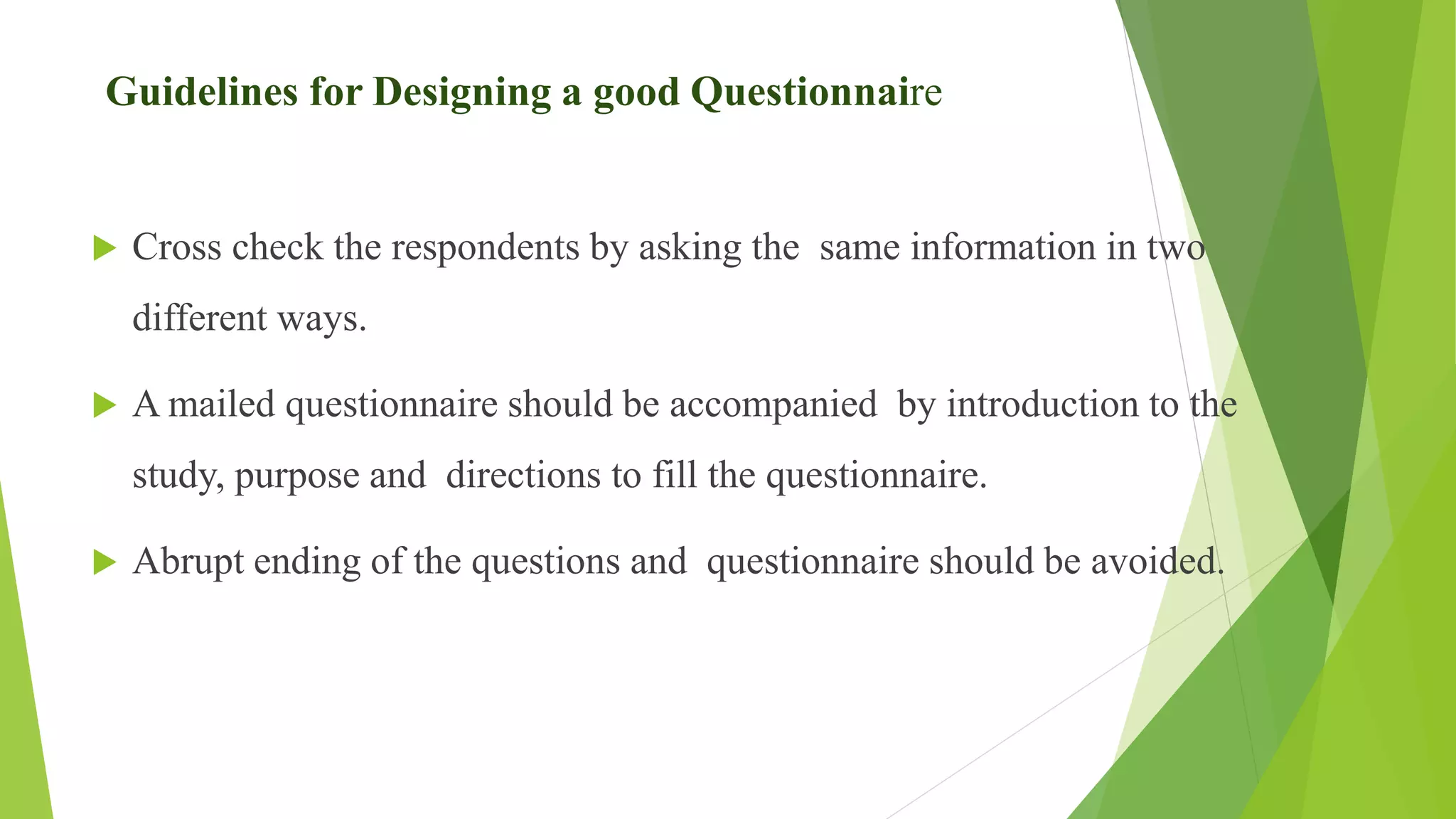 Designing Research Questionnaire & checklist | PPTX