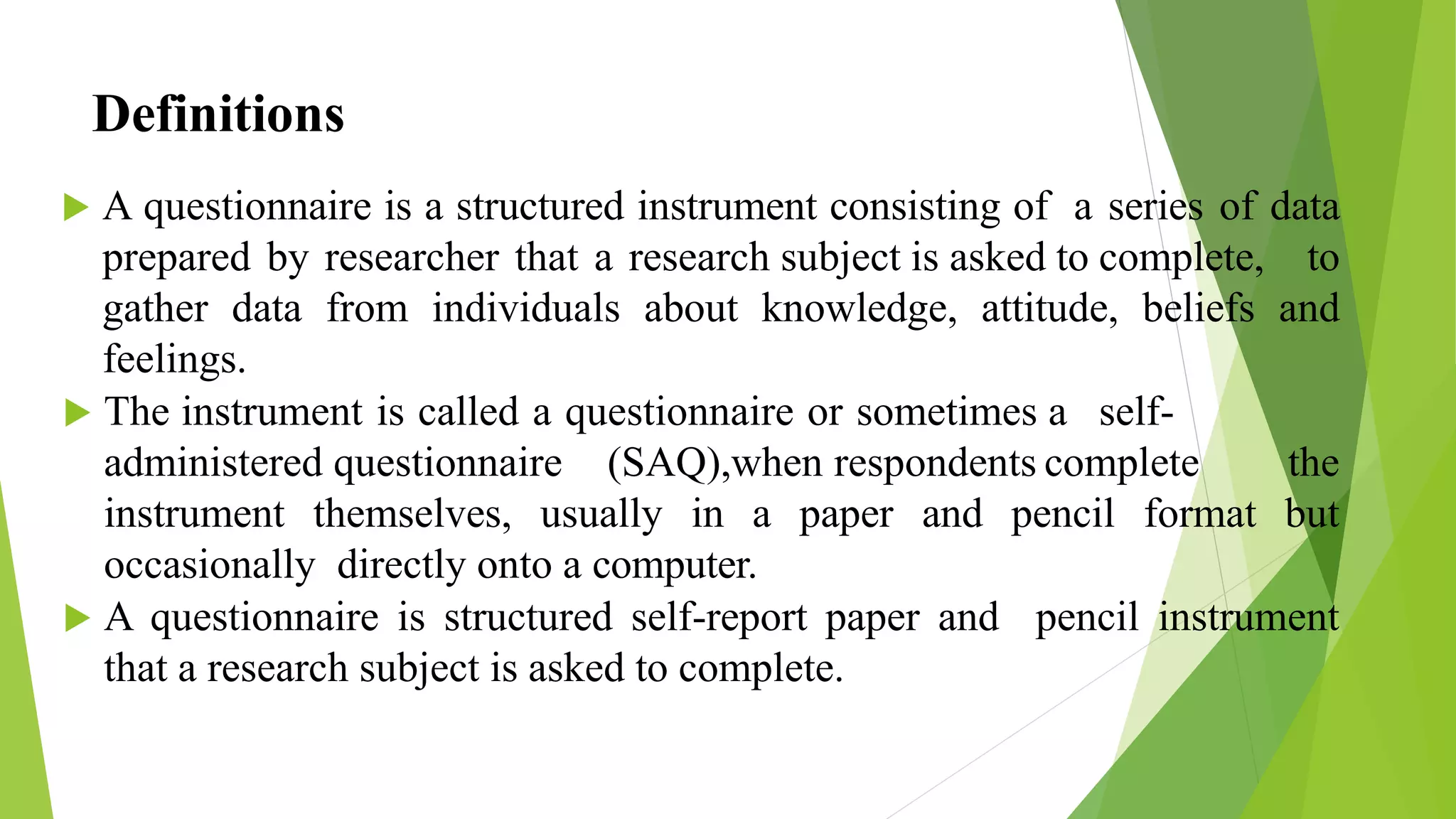 Designing Research Questionnaire & checklist | PPTX