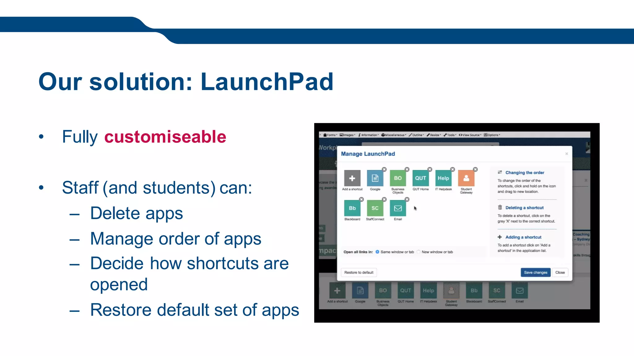 A feature guide to QUT's Digital Workplace (Intranets2016) | PDF