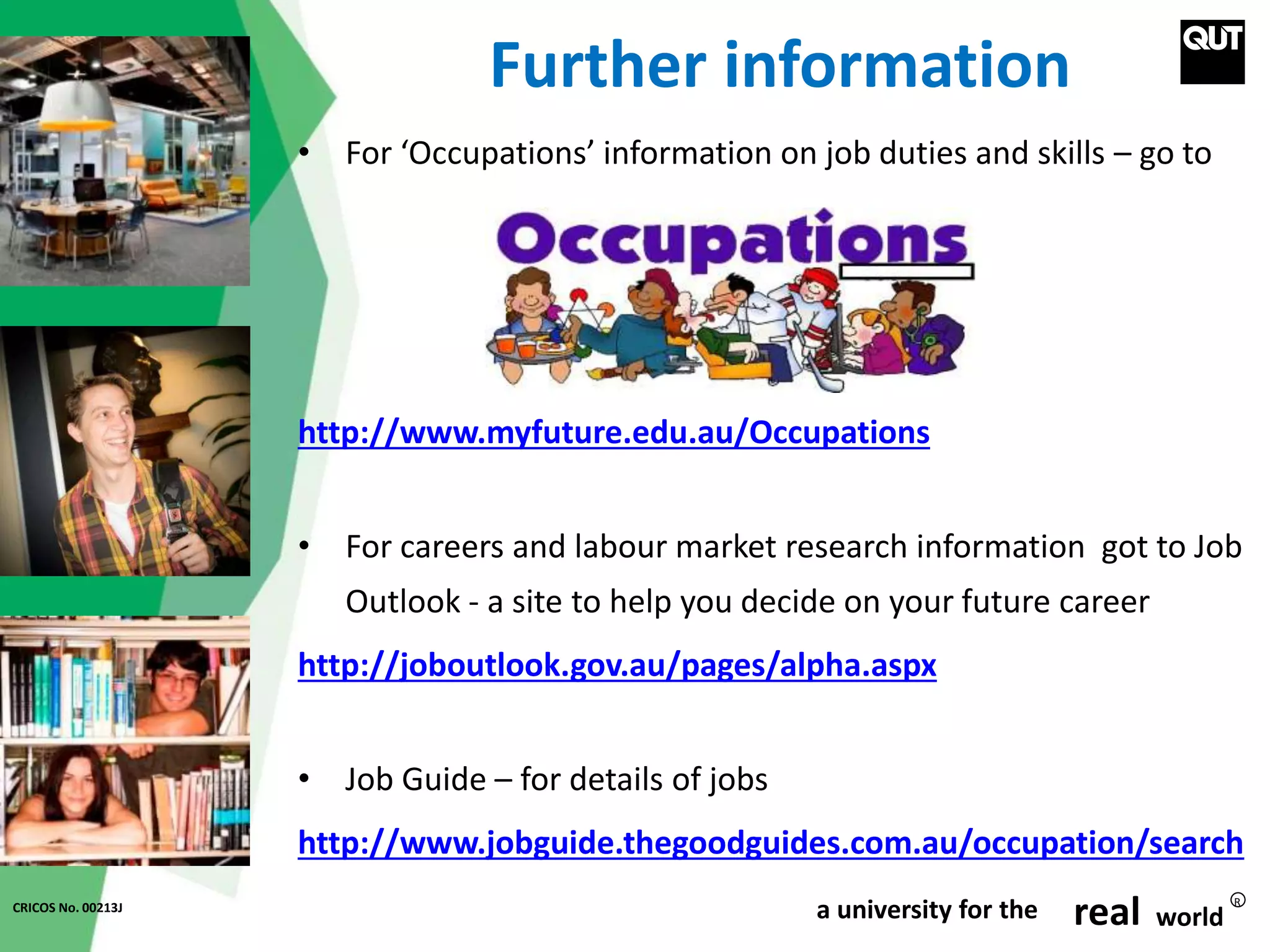 QUT WP Career Team PP Career Planning and Identifying Transferable Skills | PPT