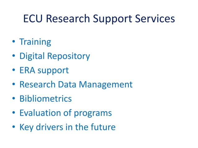 Research Support Services ECU Library | PPTX
