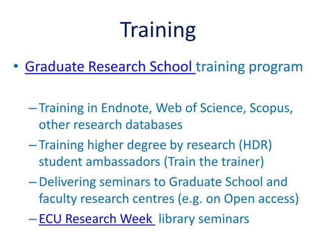 Research Support Services ECU Library | PPT