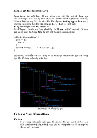 Đệ Quy (Recursion) trong Java | Giải thích và Ứng dụng | DOCX