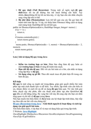 Đệ Quy (Recursion) trong Java | Giải thích và Ứng dụng | DOCX