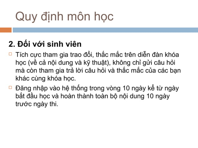 Quy dinh mon hoc tin hoc co so | PPT