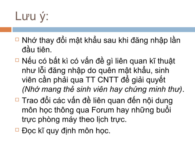 Quy dinh mon hoc tin hoc co so | PPT