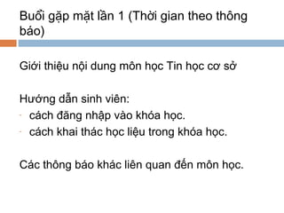 Quy dinh mon hoc tin hoc co so | PPT