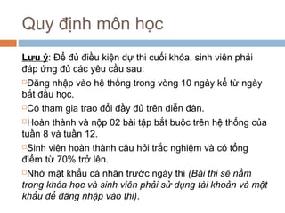 Quy dinh mon hoc tin hoc co so | PPT