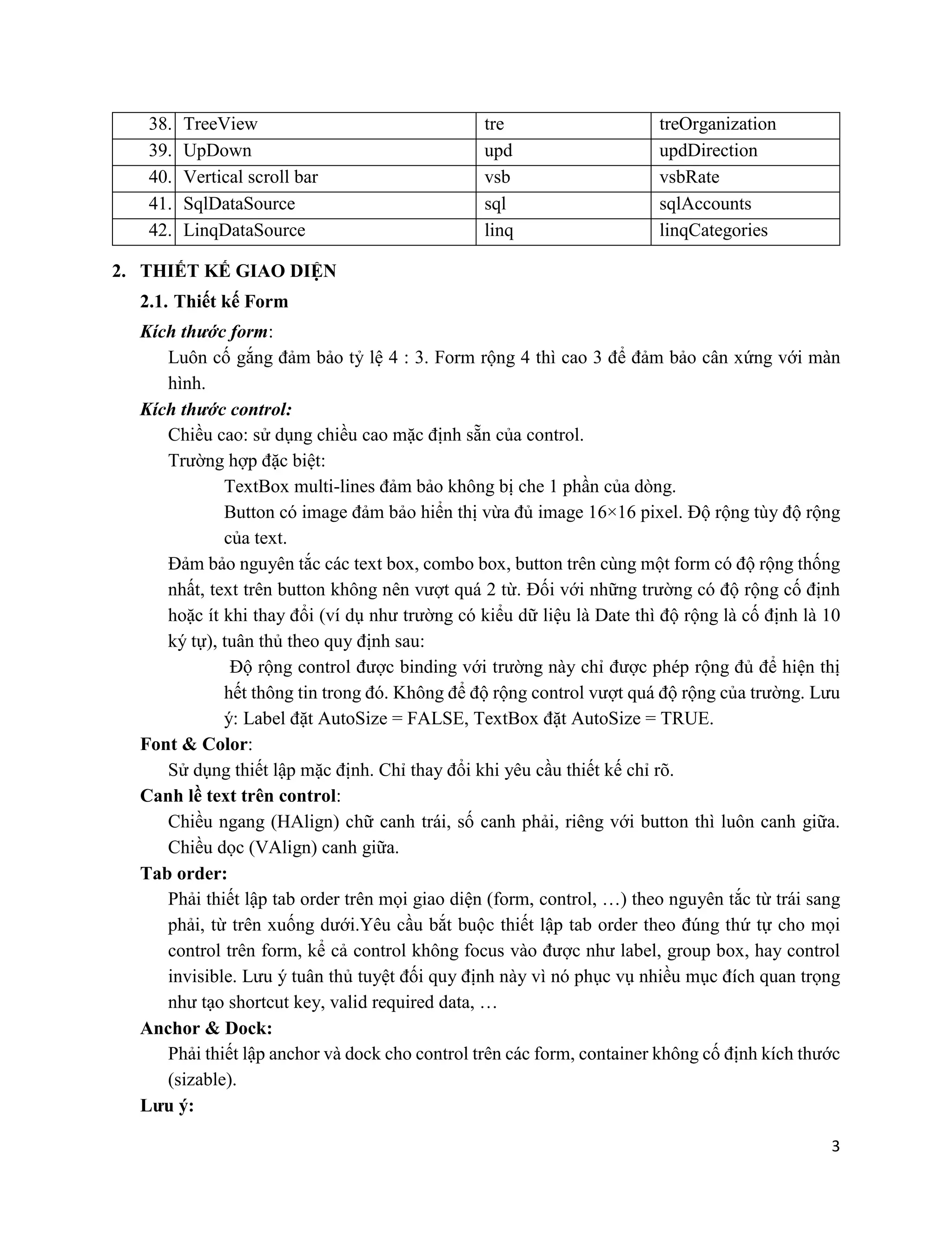 Quy tắc thiết kế giao diện và viết code C# | PDF